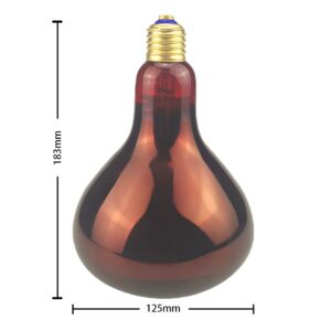 BONGBADA Infrared Bulbs R40/125 Watts Roasted Red Glass Lamp Bulb for Reptiles, Bathroom, Farm, Pet, Chicks, Physiotherapy Heating Use E26 Base, Flood Light Heat Lamp Bulb