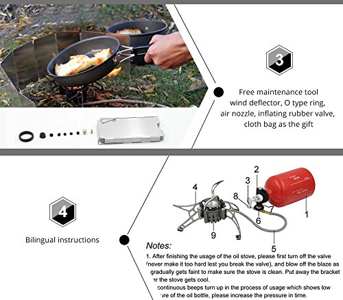 APG Portable Camping Stove Oil/Gas Multi-Use Gasoline Stove 1000ml Picnic Cooker Hiking Equipment