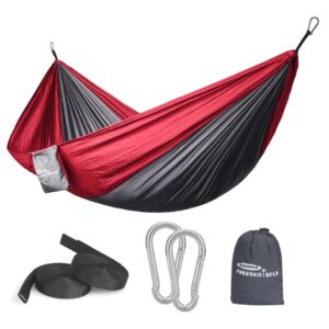 forbidden road camping hammock single hammocks parachute hammock for outdoor hiking travel backpacking - 210d nylon taffeta hammock swing - support 400lbs ropes carabiners included