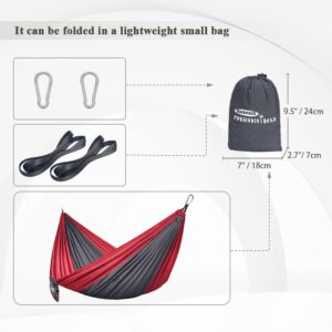 Forbidden Road Camping Hammock Single Hammocks Parachute Hammock for Outdoor Hiking Travel Backpacking - 210D Nylon Taffeta Hammock Swing - Support 400lbs Ropes Carabiners Included