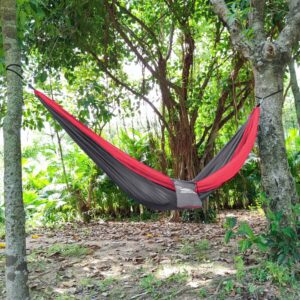 Forbidden Road Camping Hammock Single Hammocks Parachute Hammock for Outdoor Hiking Travel Backpacking - 210D Nylon Taffeta Hammock Swing - Support 400lbs Ropes Carabiners Included