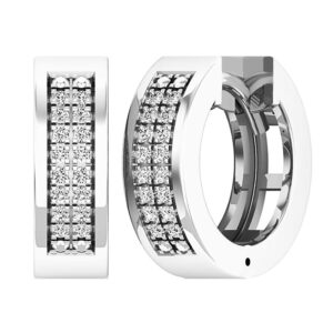 dazzlingrock collection round white diamond double row unisex hoop earrings in 925 sterling silver