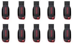 sandisk 8gb cruzer blade usb 2.0 flash memory drive sdcz50-008g (10 pack)