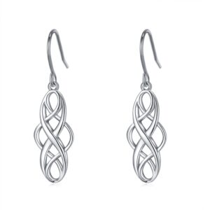 laimala 925 silver earrings celtic knot dangle earrings necklace good luck polished irish jewelry sets for women girls christmas gifts for women