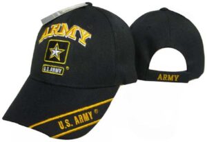 army emblem black star gold letters on bill embroidered cap hat (topw)