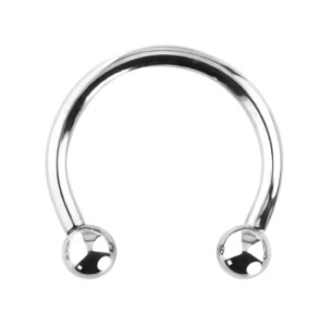 forbidden body jewelry 16g 10mm solid titanium internally threaded horseshoe ring with 3mm balls