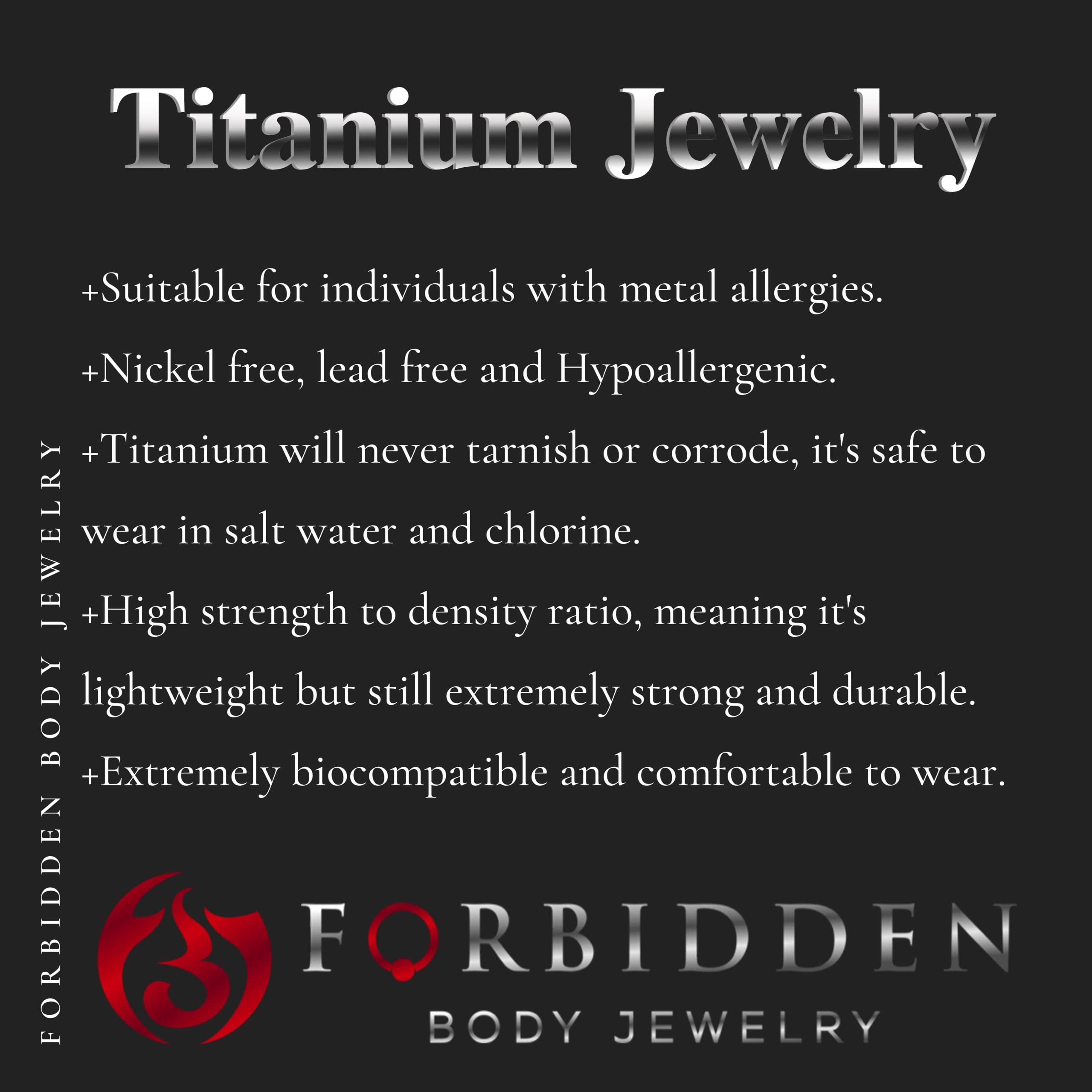 Forbidden Body Jewelry 16g 10mm Solid Titanium Internally Threaded Horseshoe Ring with 3mm Balls