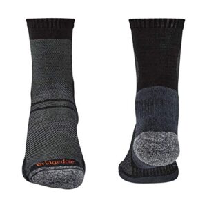 Bridgedale Men's Ultra Light Crew Merino Endurance Socks, Medium, Black