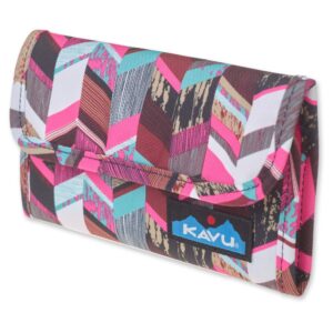 kavu mondo spender trifold wallet clutch travel organizer, sunset blocks