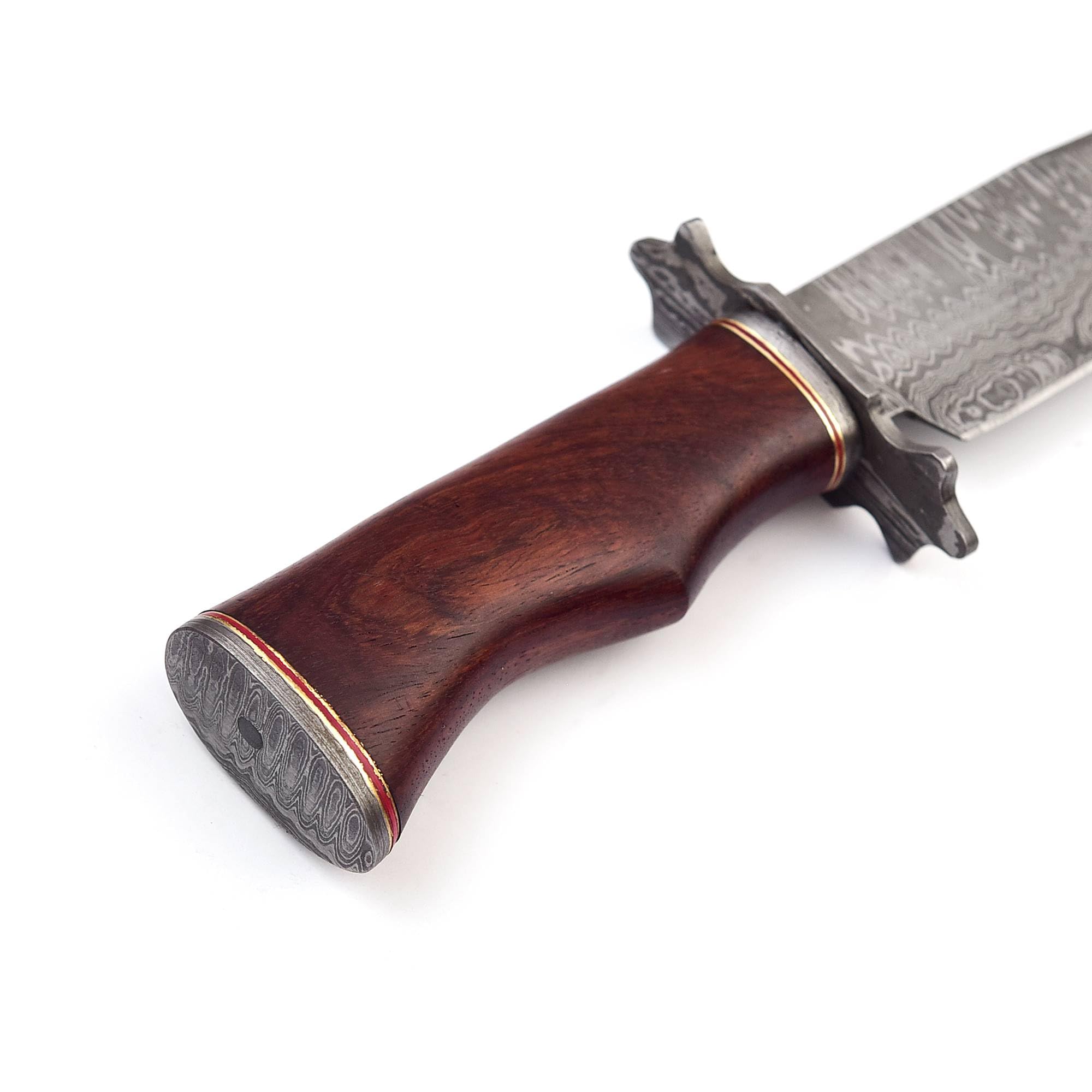 UK UNIQUE SHARP KNIVES BK-3007 Handmade Damascus Steel 15.50 Inches Damascus Steel Hunting Knife - Rose Wood Handle With Damascus Beautiful Gurd/pommel