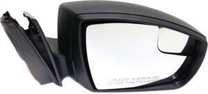 kool vue passenger side power non-heated mirror for ford focus 2012-2014 with spotter glass; without signal light & puddle lamp textured sedan