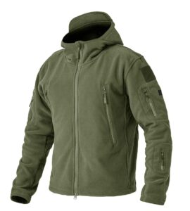 biylaclesen tactical fleece sweater for men fleece track jacket thermal fleece lined hooded full zip tactical jacket hunting army l