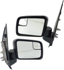 kool vue driver & passenger side manual mirrors for ford transit connect 2011-2013 with spotter glass textured