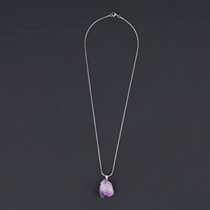 COAI Raw Amethyst Crystal Pendant Necklace