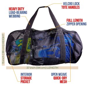 Athletico Mesh Dive Duffel Bag for Scuba or Snorkeling - XL Mesh Travel Duffle for Scuba Diving and Snorkeling Gear & Equipment - Dry Bag Holds Mask, Fins, Snorkel, and More