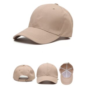 Custom Men & Women Baseball Cap with Your Text,Personalized Adjustable Trucker Caps Casual Sun Peak Hat for Gifts Khaki