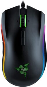 razer mamba elite gaming mouse with 16.000 dpi 5g optical sensor, 9 programmable buttons, ergonomic form factor, powered chroma