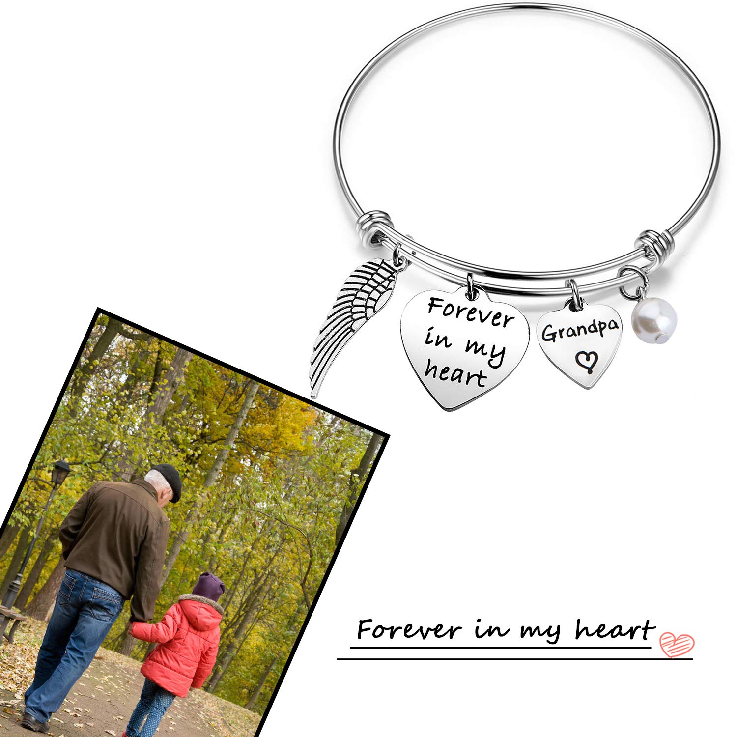 bobauna obauna Memorial Bracelet Sympathy Gift For In Memory Of Loved One (grandpa memorial bracelet)