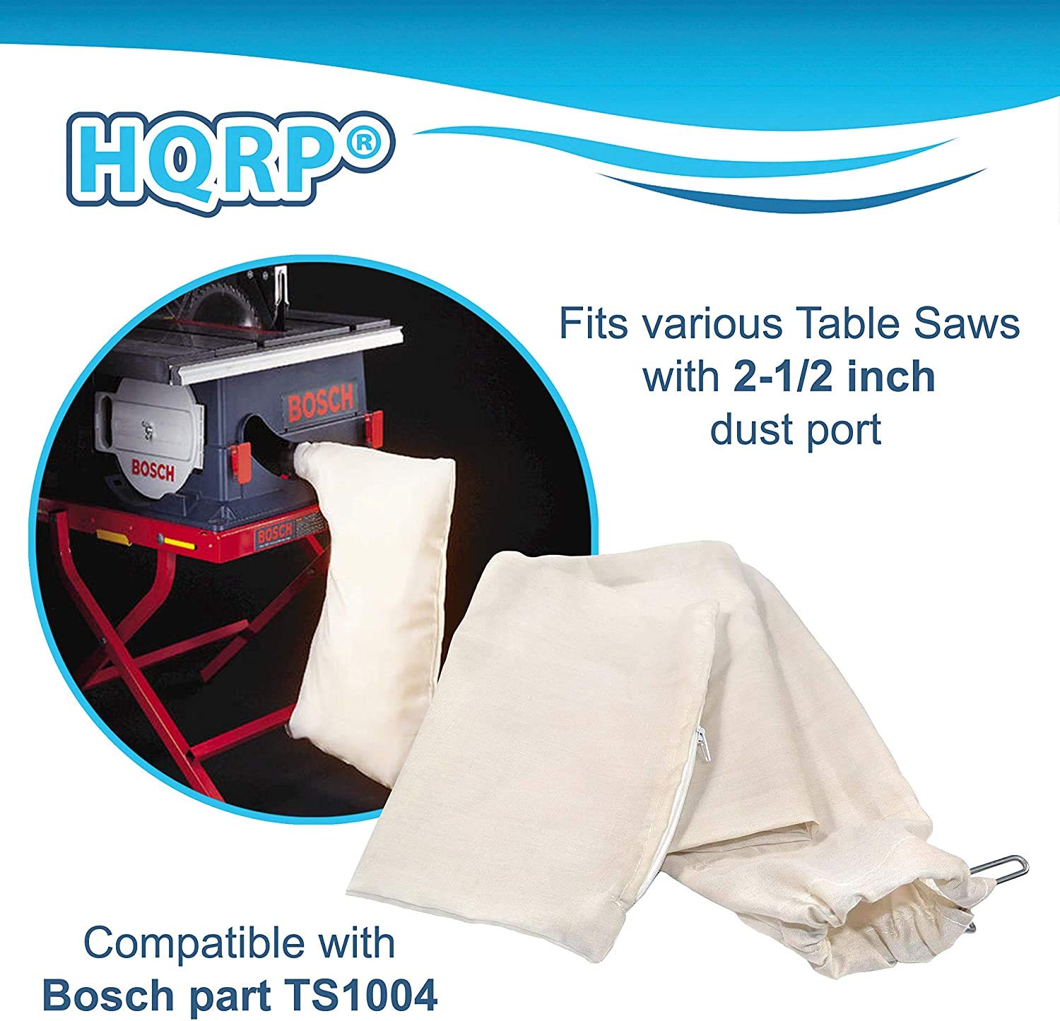 HQRP Dust Collector Bag compatible with Bosch GTS1031, GTS1041A, 4000, 4100, 4100-09 Worksite Jobsite Tablesaws