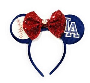 greatlildeal dodgers inspired minnie's ears headband baseball blue