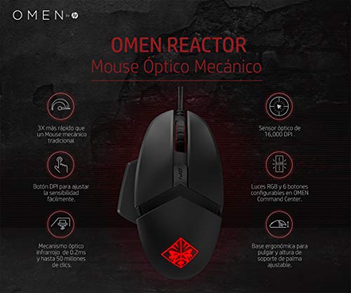 OMEN by HP Wired USB Gaming Reactor Mouse (Black/Red)