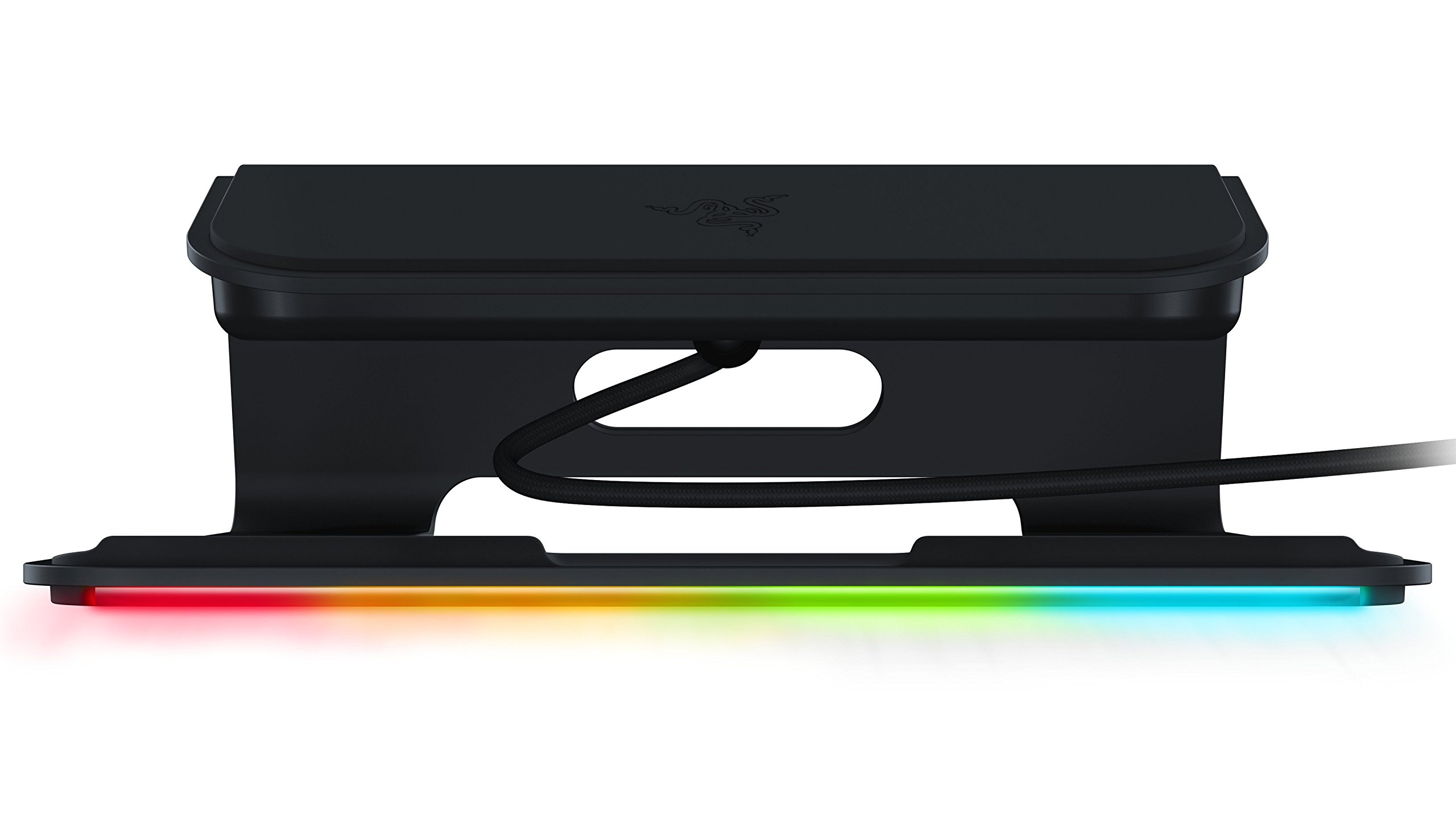 Razer Laptop Stand Chroma: 3-Port USB 3.0 Hub - Ergonomic Design - Anodized Aluminum Construction - Customizable Chroma RGB Lighting - Matte Black