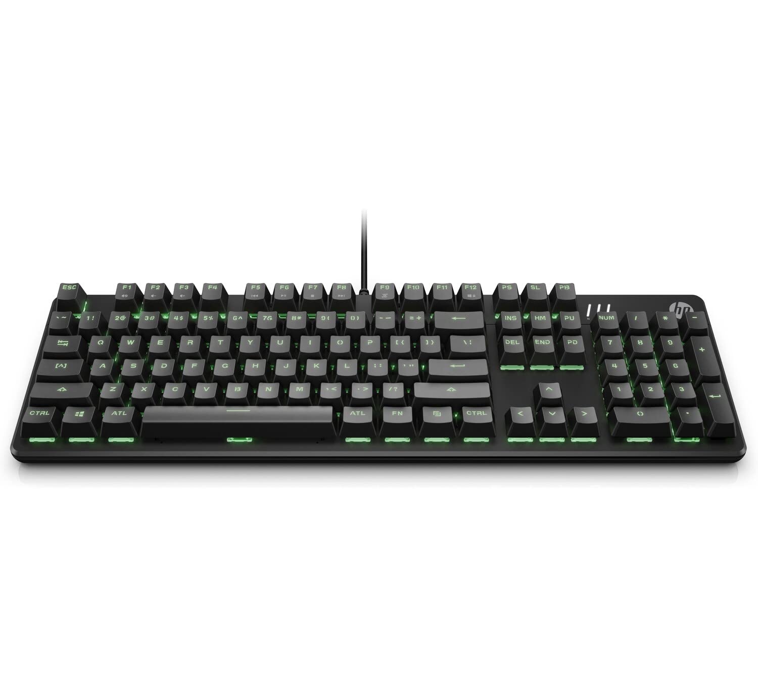 HP Pavilion Mechanical Gaming Keyboard 500 with Wired USB, Red Switches, RGB LED Backlighting, 10-Key Rollover Anti-Ghosting, Media Control Keys and 2-Way Adjustable Legs (3VN40AA#ABL)