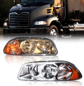 torque headlight pair replacement for mack vision granite pinnacle cx cxu cxn gu4 gu5 gu7 gu8 cxn613 cxu613 ct713 gu813 semi trucks [included all bulbs] driver passenger side set (tr049-r,tr049-l)