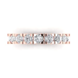 1.44 ct brilliant round cut clear ziron 14k rose gold stackable wedding engagement designer anniversary ring band sz 11