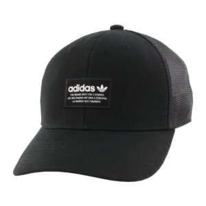 adidas originals men's originals trefoil trucker, black/white, one size