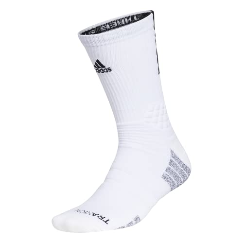 adidas Unisex Creator 365 Basketball Crew Socks (1-Pair), White/Black, X-Large