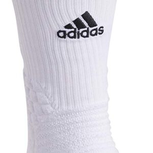 adidas Unisex Creator 365 Basketball Crew Socks (1-Pair), White/Black, X-Large