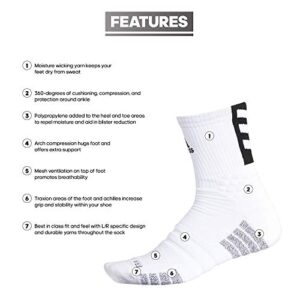 adidas Unisex Creator 365 Basketball Crew Socks (1-Pair), White/Black, X-Large