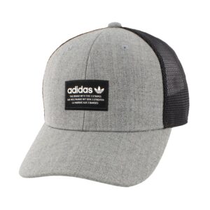 adidas originals men's originals trefoil trucker, heather grey, one size