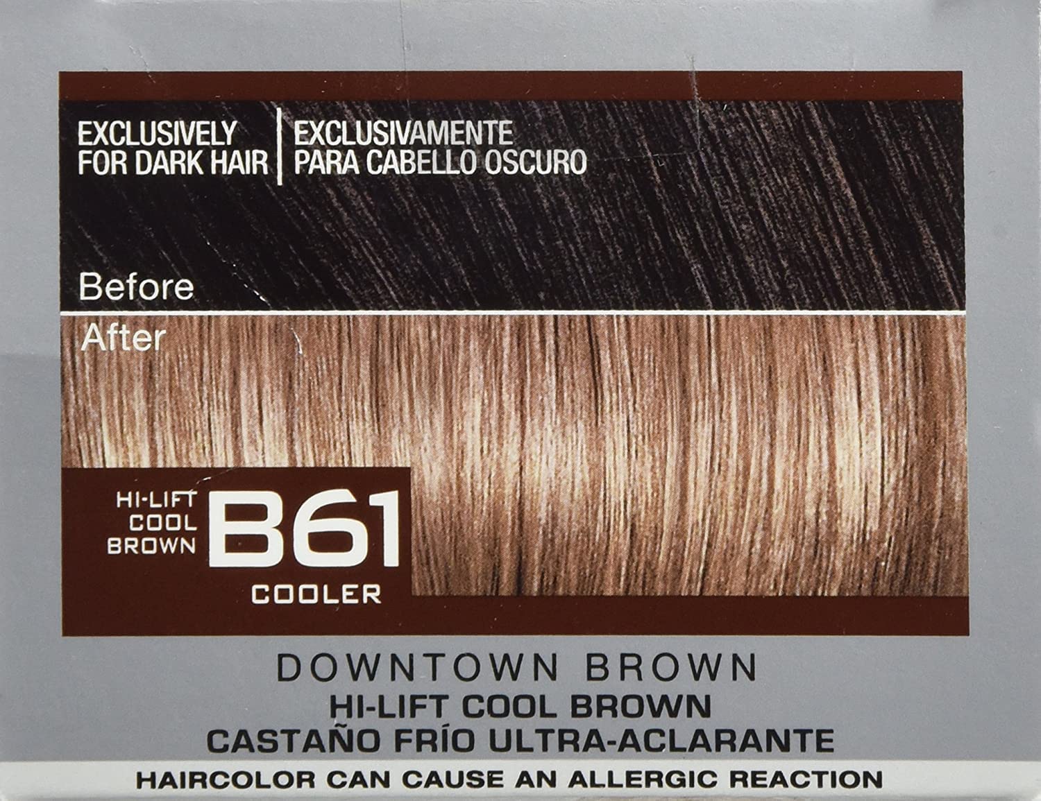 L'Oreal Paris Feria Multi-Faceted Shimmering Permanent Hair Color, B61 Downtown Brown, Hair Dye Kit, Pack of 2