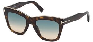 sunglasses tom ford ft 0685 julie 52p shiny dark havana/gradient turquoise-to-, shiny dark havana / gradient turquoise-to-sand len, 52/20/140