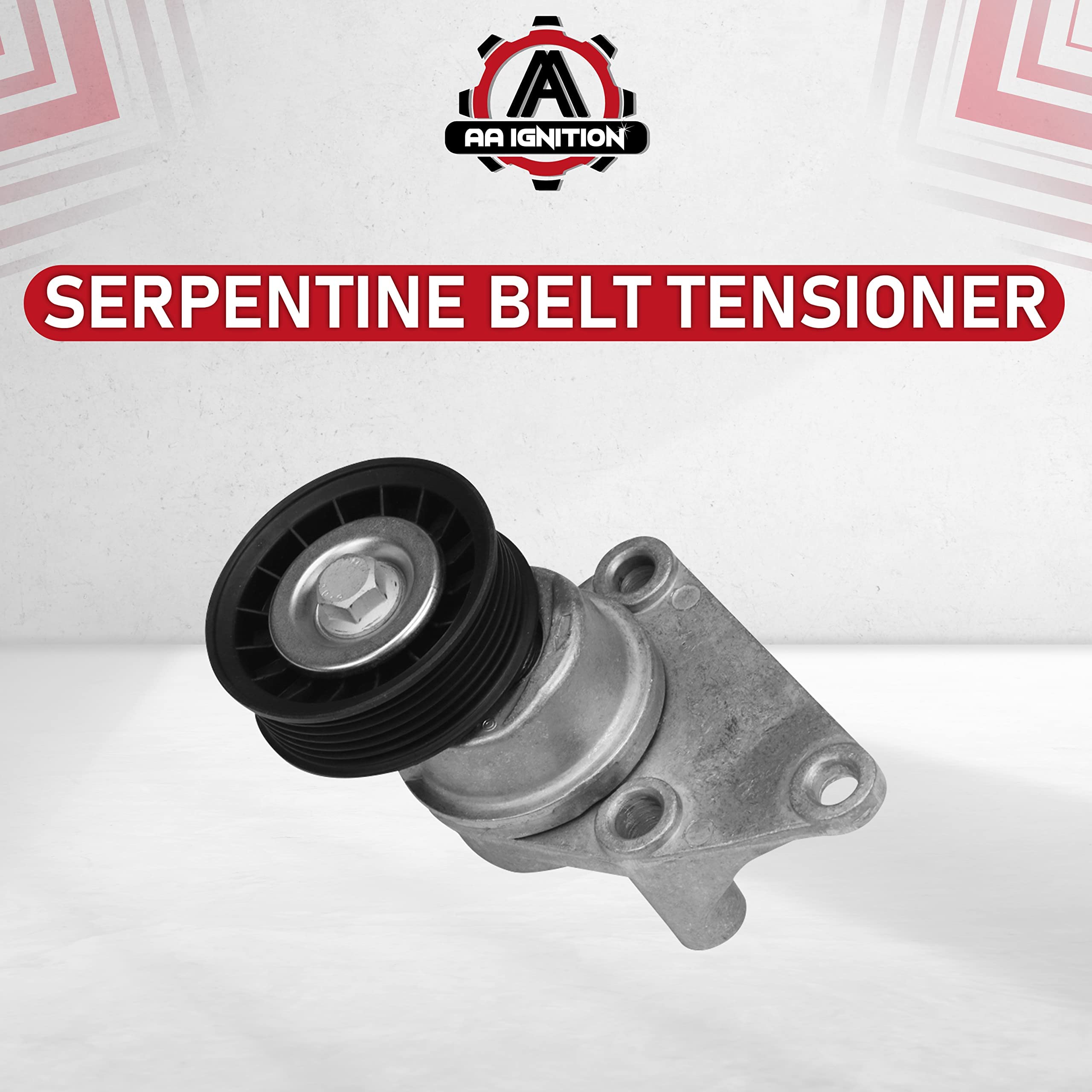 Automatic Serpentine Belt Tensioner Pulley Assembly - Replaces 38158, 88929140 - Compatible with Chevy, GMC & Other GM Vehicles - Avalanche, Silverado, Trailblazer, Sierra, Tahoe, Yukon, Escalade