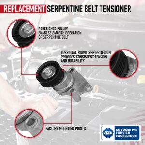 Automatic Serpentine Belt Tensioner Pulley Assembly - Replaces 38158, 88929140 - Compatible with Chevy, GMC & Other GM Vehicles - Avalanche, Silverado, Trailblazer, Sierra, Tahoe, Yukon, Escalade