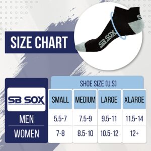 SB SOX Lite Plantar Fasciitis Compression Socks (2 Pairs) for Women & Men - Lowcut Socks for Running, Athletic, Daily Use (Black/Blue, Large)