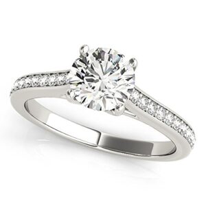 jewelmore 1/2ctw diamond engagement ring in 10k white gold (white-gold, 8)