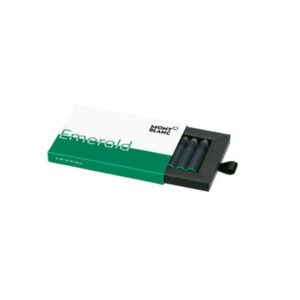 montblanc ink cartridges emerald green 118125 – refill ink in green for fountain pens and quick-drying – 8 cartridges