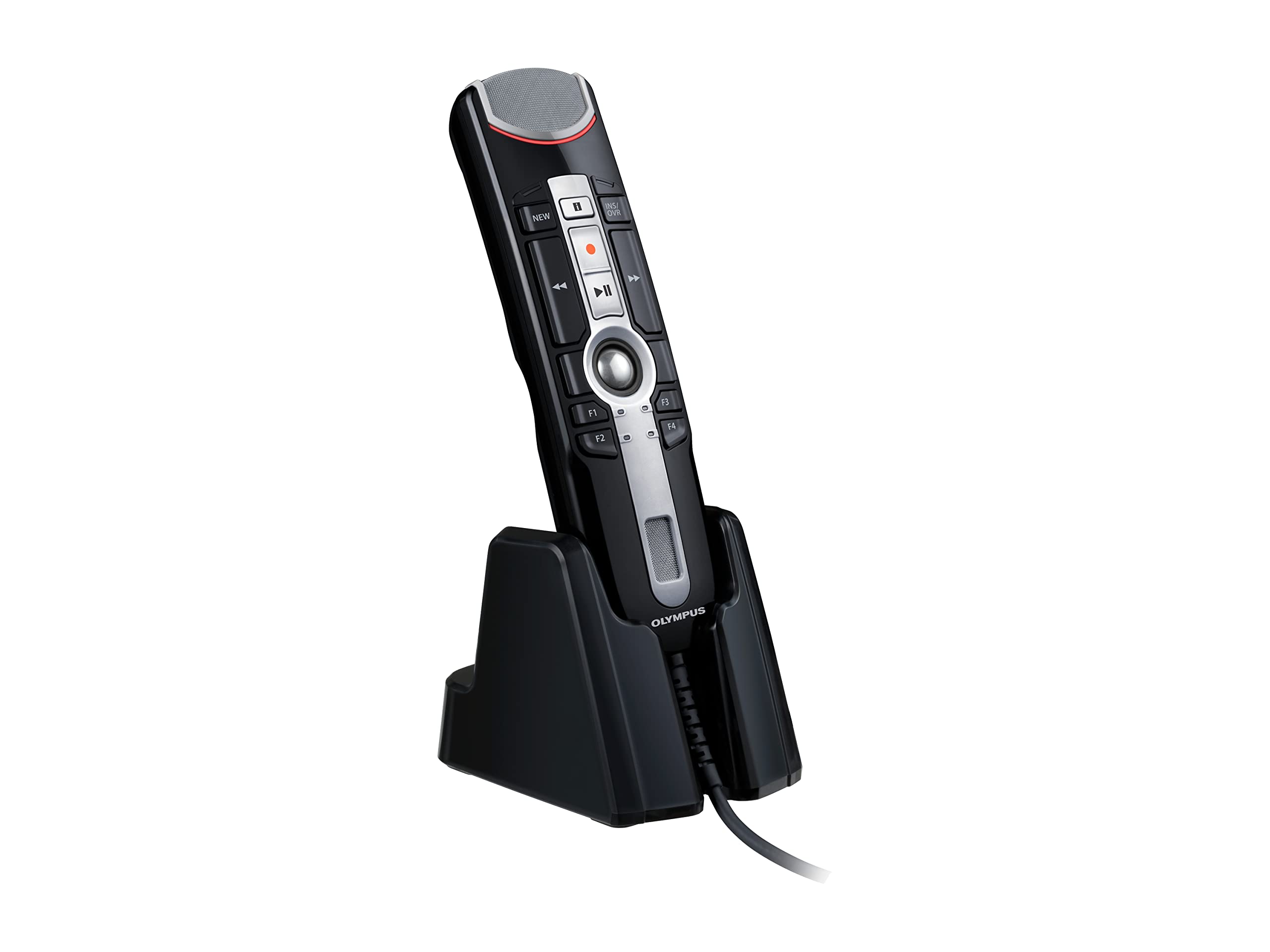 Olympus RecMic II USB Microphone (RM-4010P) Optimised for Voice Recognition and Dictation, Includes ODMS R7 & Microphone Stand, Trackball, Beamforming Technology, Buttons can be Freely configured