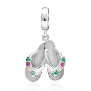 double flip flop charms authentic 925 sterling silver slippers pendant charms for pandora european bracelet