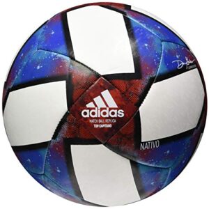 adidas mls top capitano soccer ball white/black/football blue/active red 3