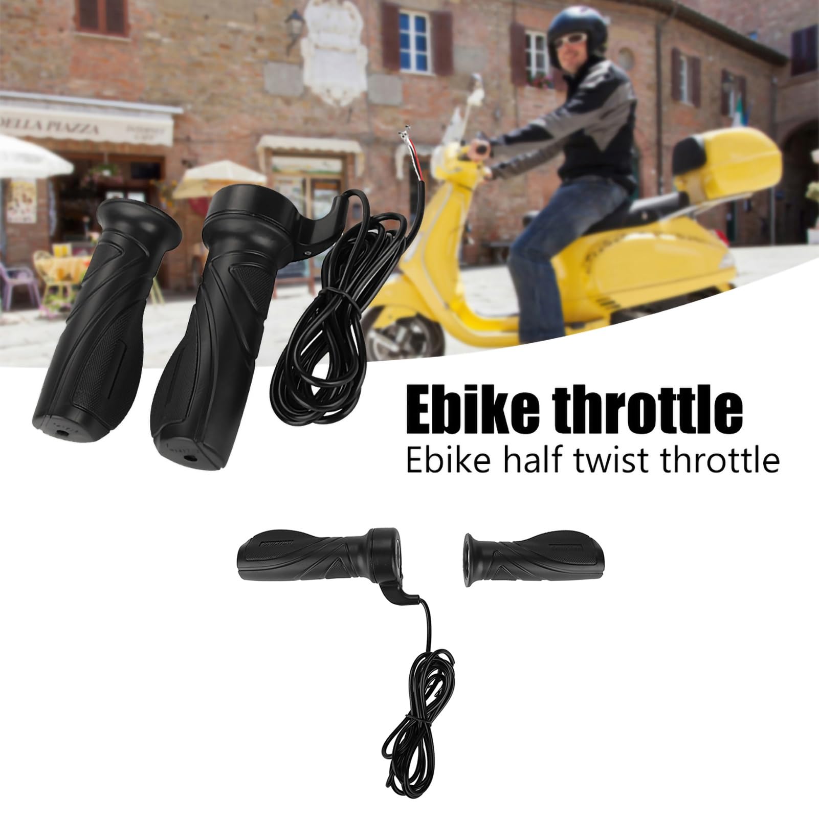 1 Pair Bike Throttle Grip 22.5mm Throttle Grips Twist with Cable Universal Throttle Grip for Electric Bike and Scooter