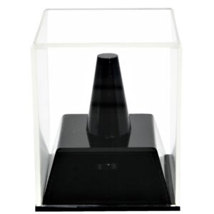 Better Display Cases Clear Acrylic Championship School Ring Display Case with Drawer and Black Acrylic Ring Holder (A064-A)