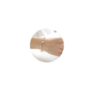 wedding charm rose gold stackable imitation pearl strand anklet link chain bracelet bangle for bridal