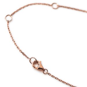 A+O Crystal Cross Necklace for Women in Rose Gold