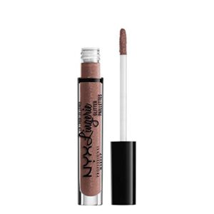 nyx professional makeup lip lingerie glitter - butter, toffee nude