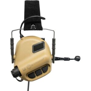 earmor m32 tactical headset hunting & shooting earmuffs with microphone, sound amplification, nato tp120 jacket, tan